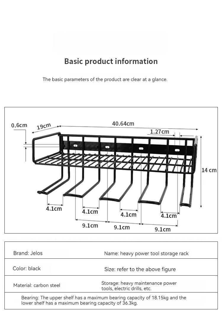 Metal Heavy Power Tool Holder Wall Mount Heavy Duty Drill Organizer ...