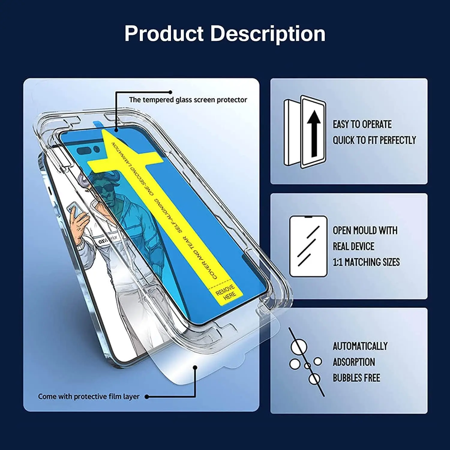 Wholesale Bubble Free Dust Proof Phone Tempered Glass Screen Protectors ...