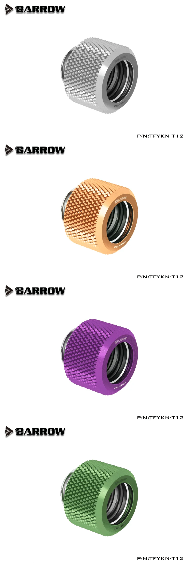 Barrow G1/4" Hard Pipe Connector Choice Multicolor Compression Fitting ...