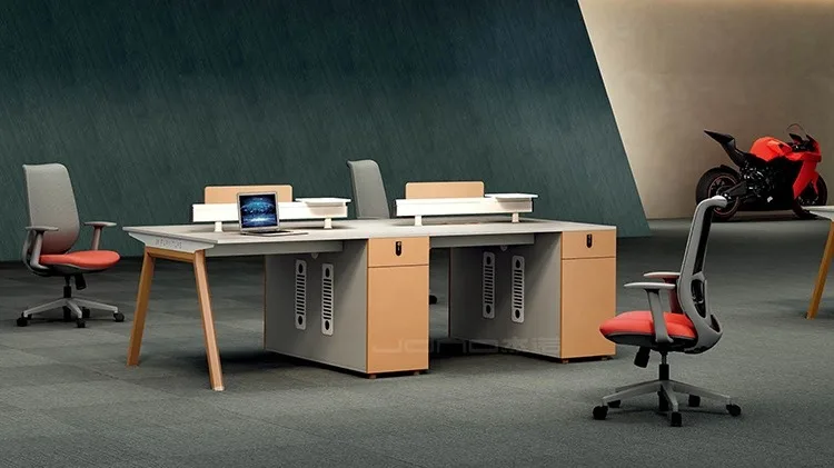 2 Person Office Modular Cubicle Desk With Drawer Modern Luxury Office ...