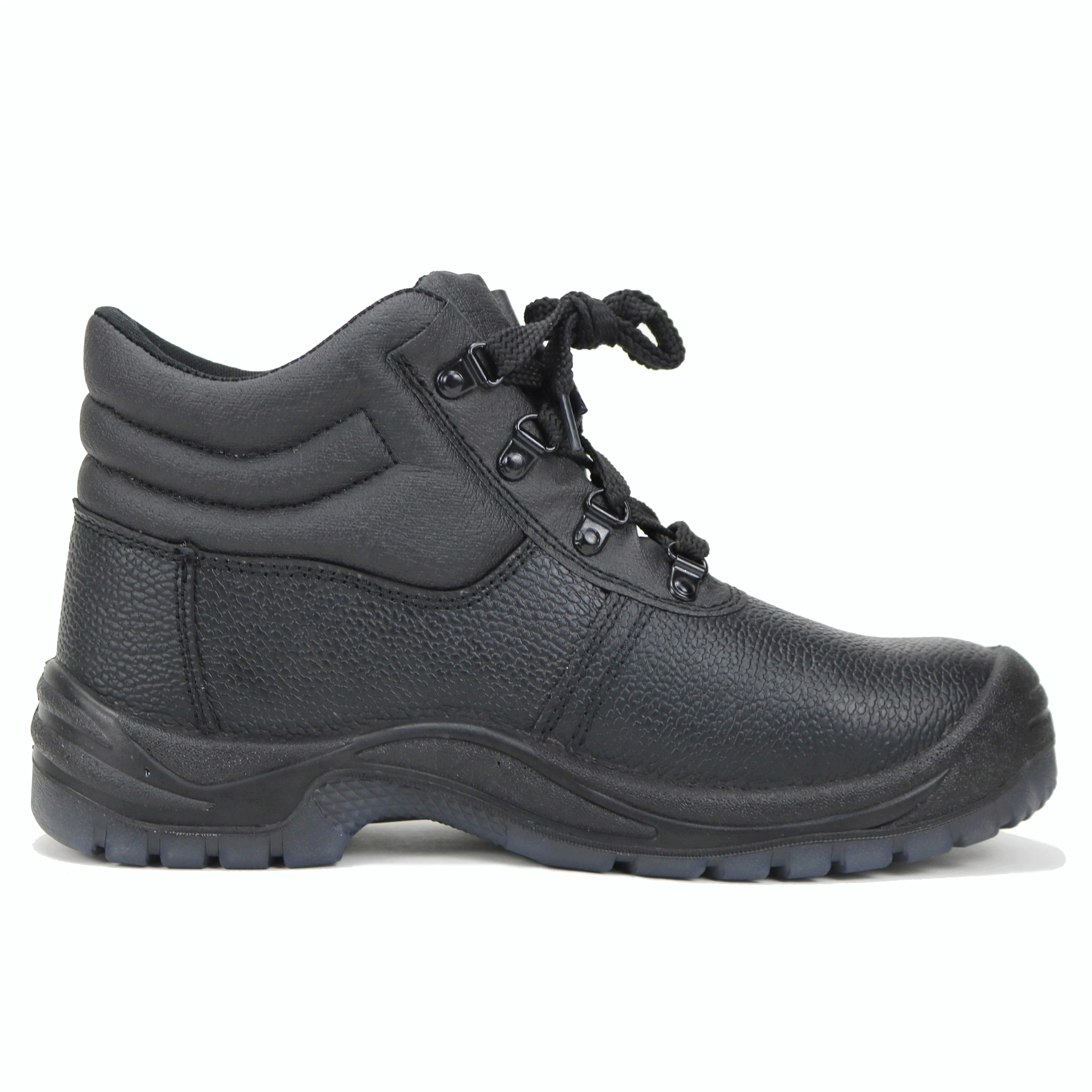 Black Embossed Cow Ce Certificate Leather Safety Toe Safety Midsole ...