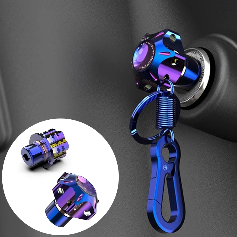 Tx Motorcycle Modified Parts Titanium Alloy Key Cover For Key Head Blue ...