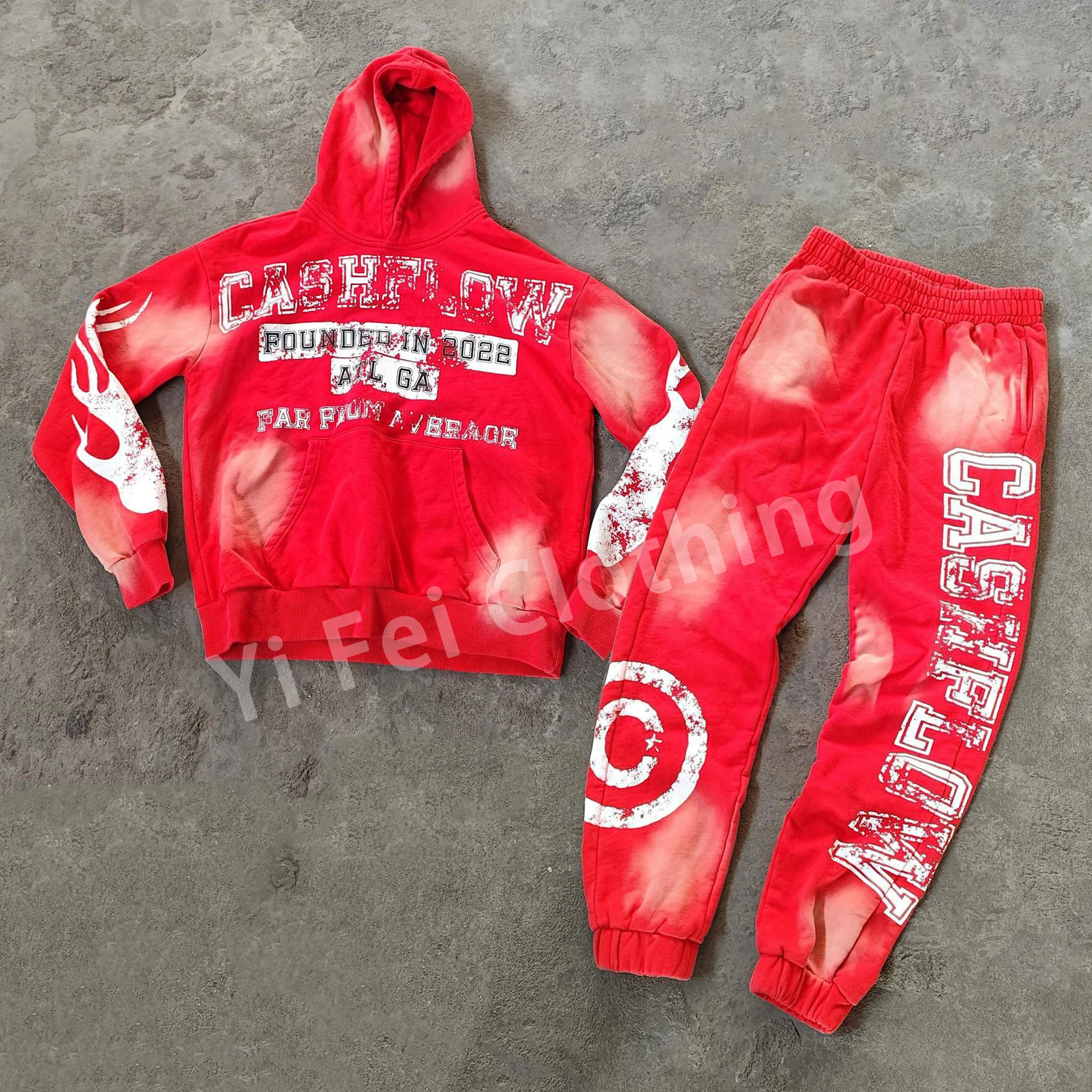 Custom Jogger Heavyweight 100% Cotton Hoodie And Sweatpants Set OEM ...