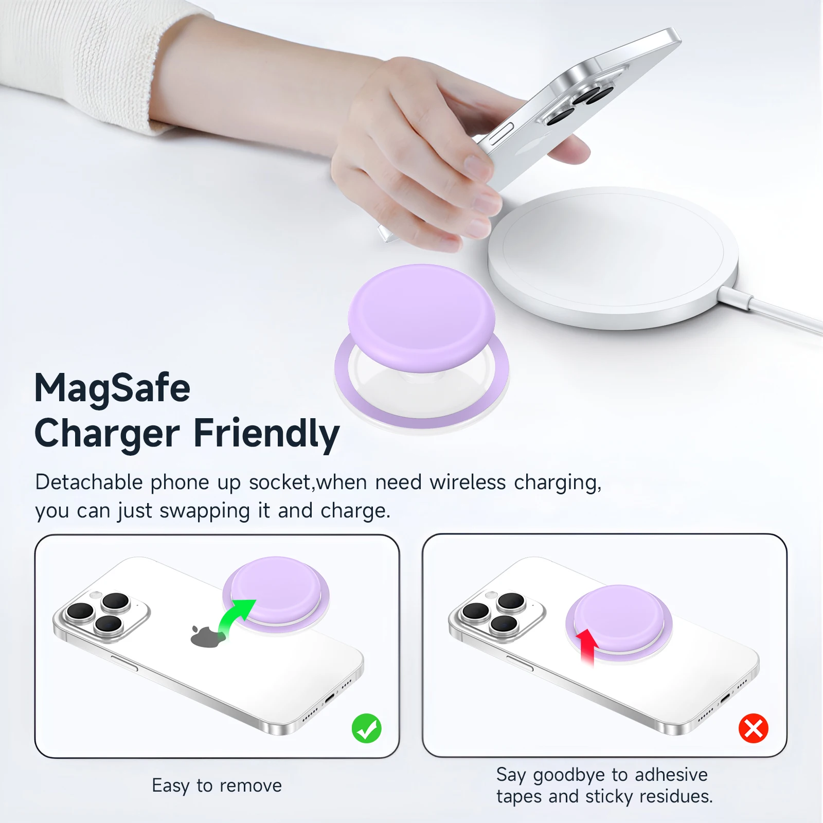 Phone Socket Magnetic Phone Grip - Flexible & Portable