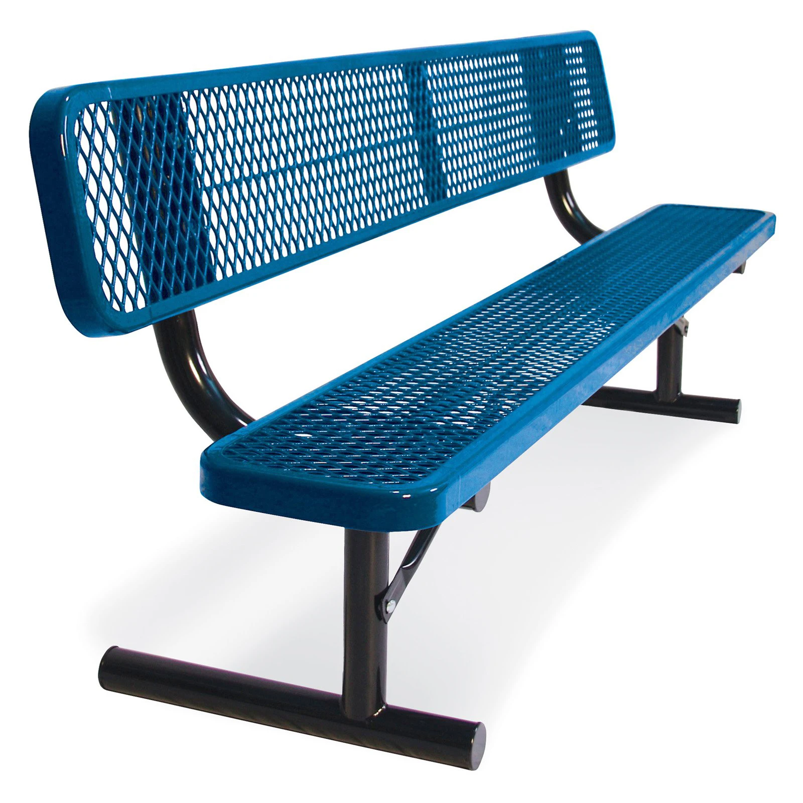 Public Outdoor Furniture Outdoor Bench Steel Thermoplastic Coated Metal ...