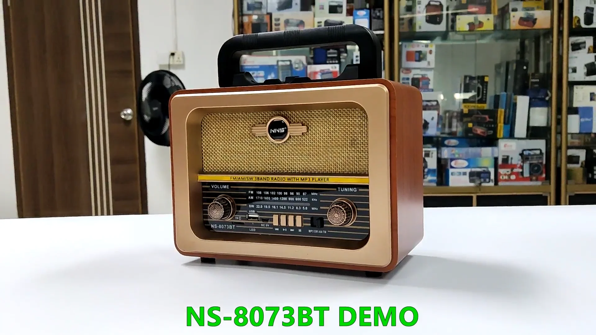 Ac 220v Charged Retro Style Portable Desktop Radio Ns-8073bt Wooden ...
