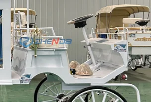 White Electric Funeral Hearse Cart American Funeral Hearse Wagon ...