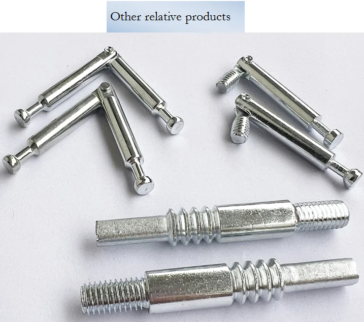 Wood Furniture Corner Joint Dowel Bolt Two Sides Folding Angle Dowel Screw