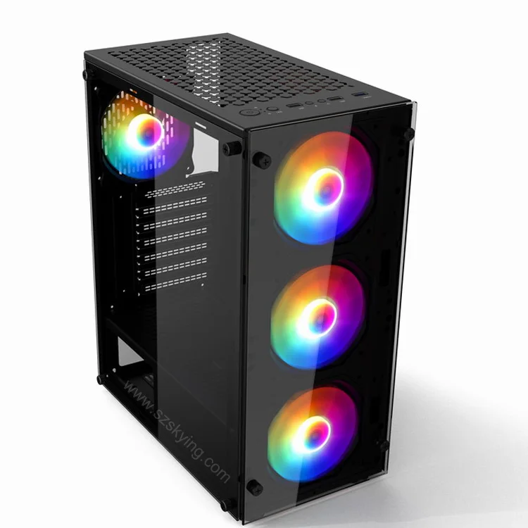 ATX Gaming Case with Glass Side Window & 6 RGB Fans