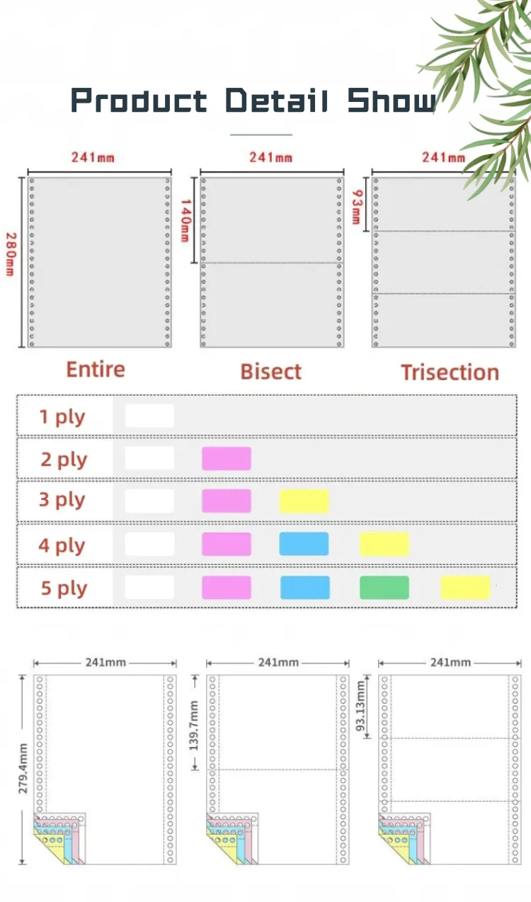 Invoice Continuous Carbonless Computer Copy Paper 2 Plys Ncr Printing ...