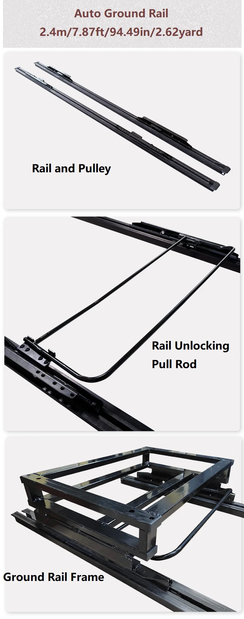AutoLiuMa 2.47m Car Rv Camper Van caravan Campervan Seat Rail Slider ...