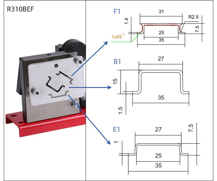 Multi Profile Din Rail Cutter & Ruler for 35x7.5mm, 35x15mm, 15x7.5mm - OEM