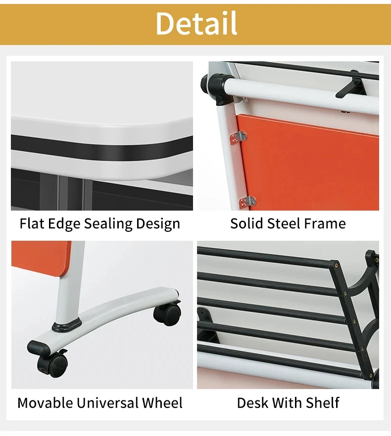 Folding Stackable Wooden Conference Table - Adjustable & Durable