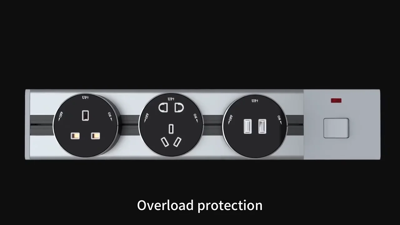 Embedded Socket Flexible Power Outlet System Power Extension Track ...