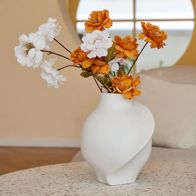 Irregular Shape Modern Nordic Dry Flower Plant Vase Minimalist Matte ...