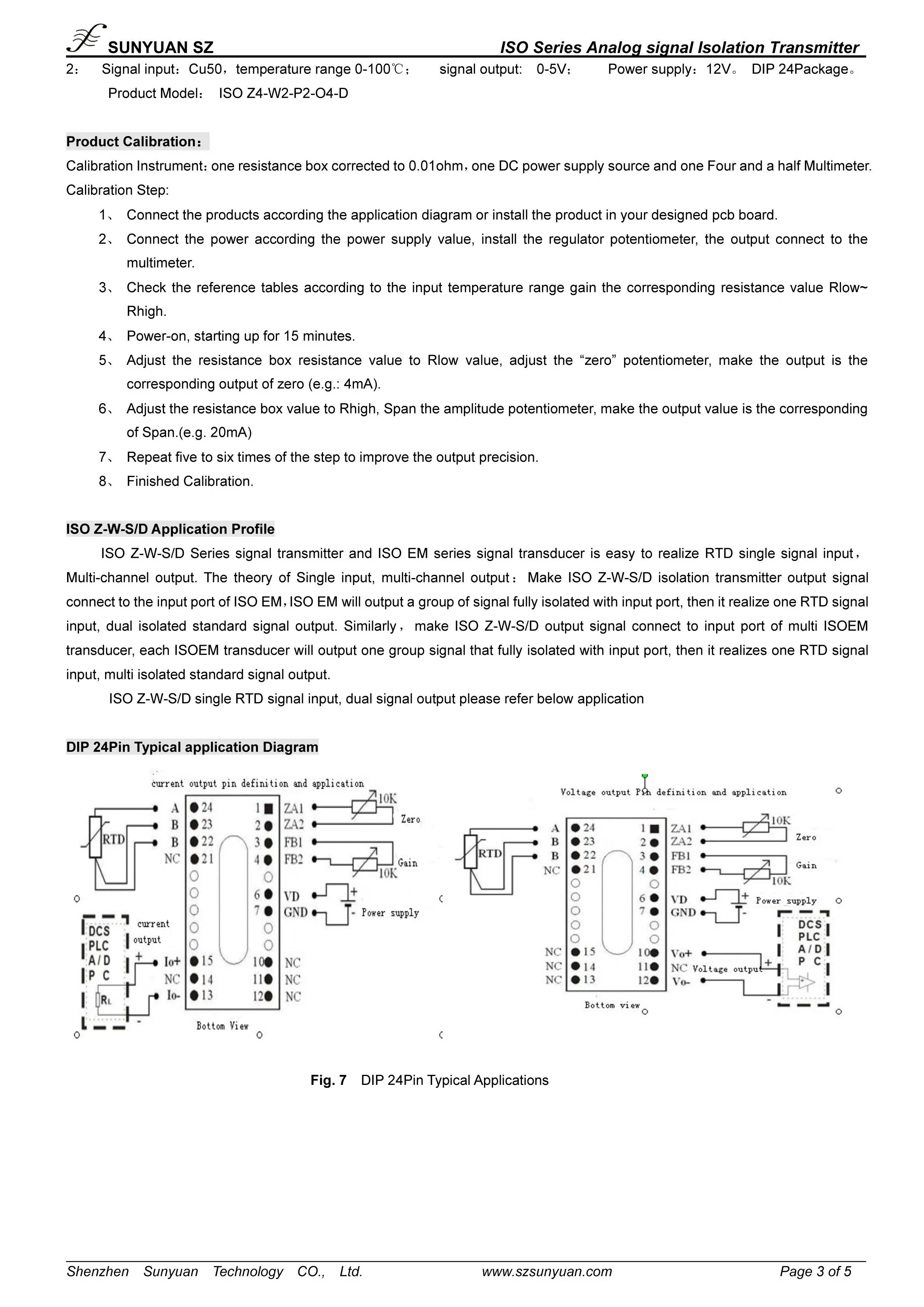 Isolated 4-20mA Output Converter with DIN Rail PT100/Cu50 RTD 1/2 ...