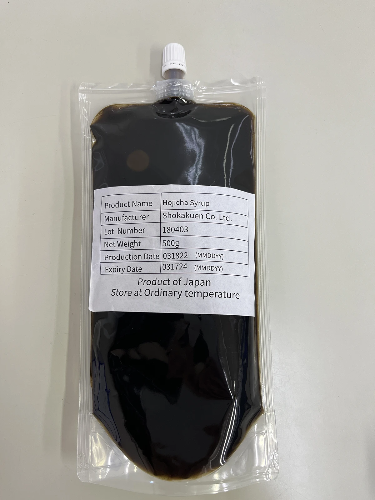 Japanese Tea Hojicha Syrup 500g Spout Bag Made In Japan With Japanese ...