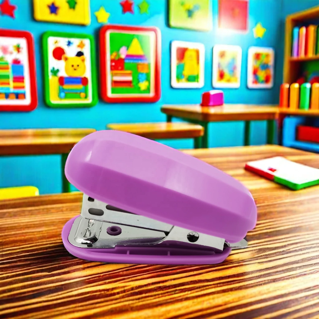 12 Sheets Cute Mini Plastic Stapler Manual Office Stationery Remover ...