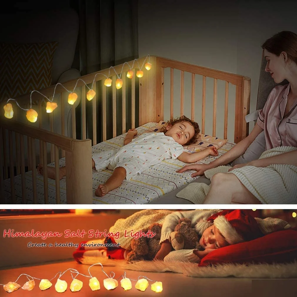 Himalayan Salt Natural Crystal Stones String Light Amethyst Raw Rock ...