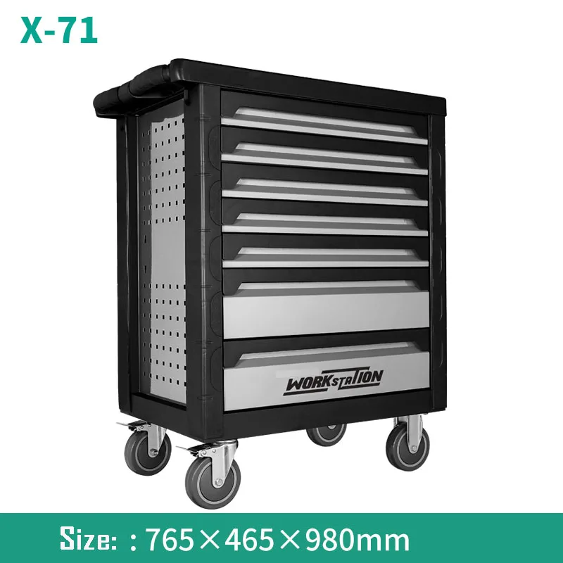 Metal Tool Trolley Workbench Rolling Box Trolley Drawers Lock Tool Cart ...