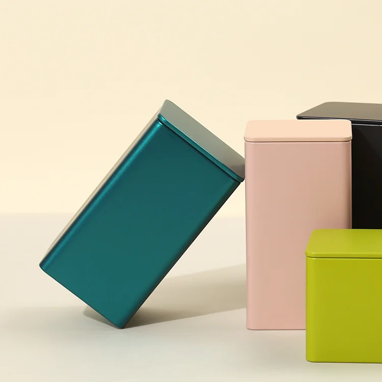 Wholesale Empty Metal Custom Packaging Metal Tin Can Square Tea ...