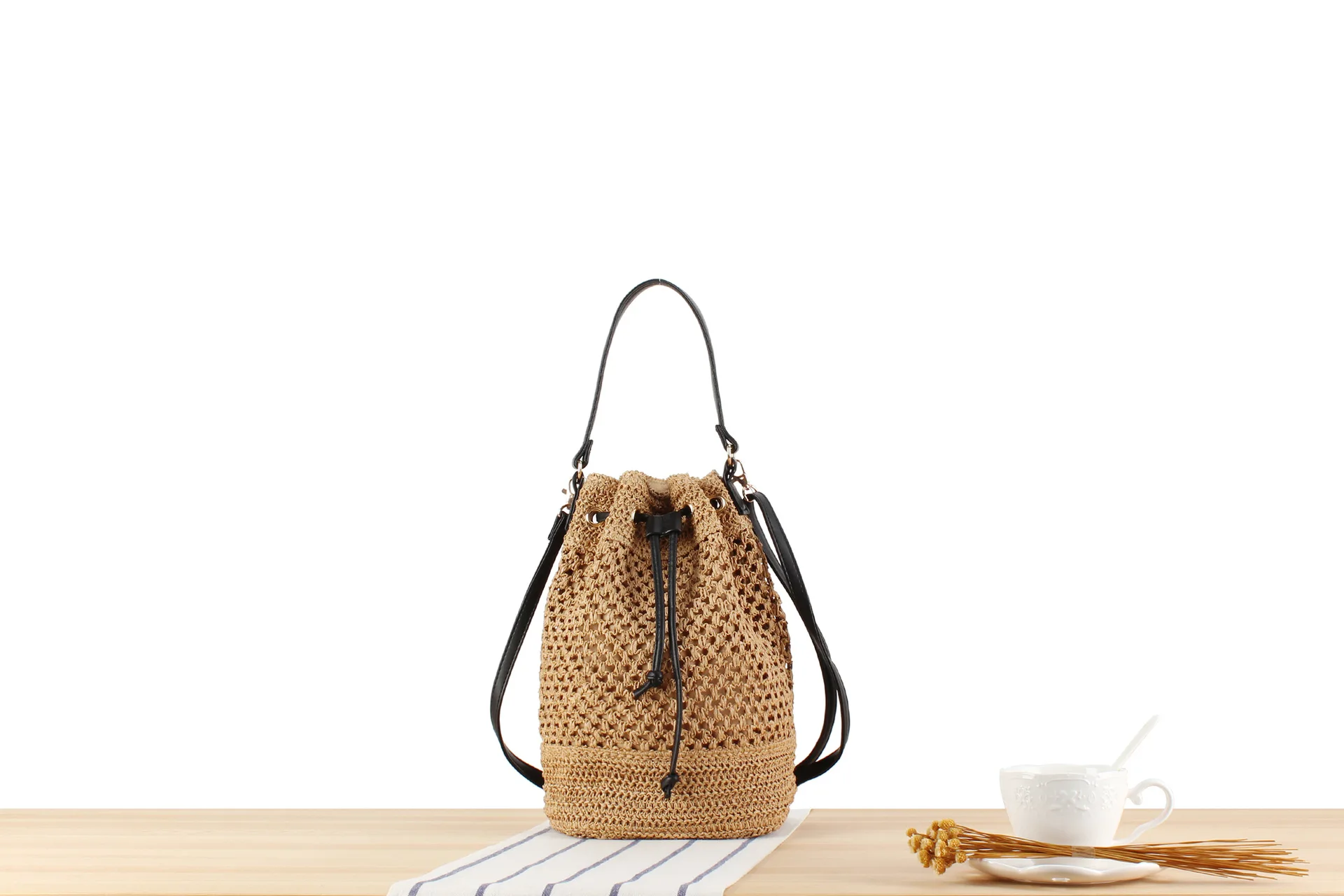 Fashion Straw Backpack Straw Summer Beach Bags Handmade With Leather ...