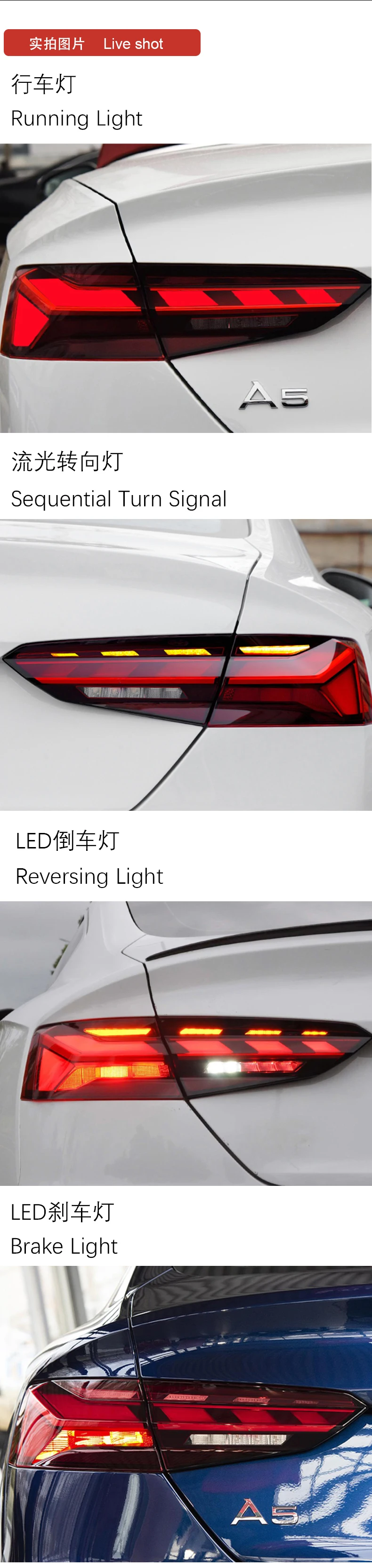 Tail Lamp For Audi A5 2017-2020 A5 B9 Tail Lights Led Fog Lights Drl ...