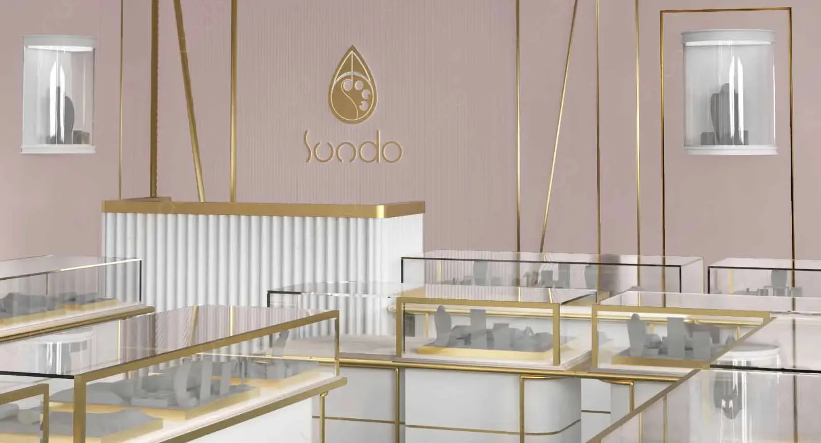 Custom Modern Mall Kiosk Watches Pearl Store Furniture Decoration ...