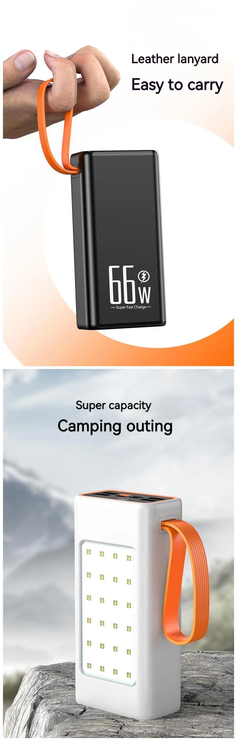 New 60000mAh PD 66W Fast Charging Power Bank with LED Display & 4 USB ...