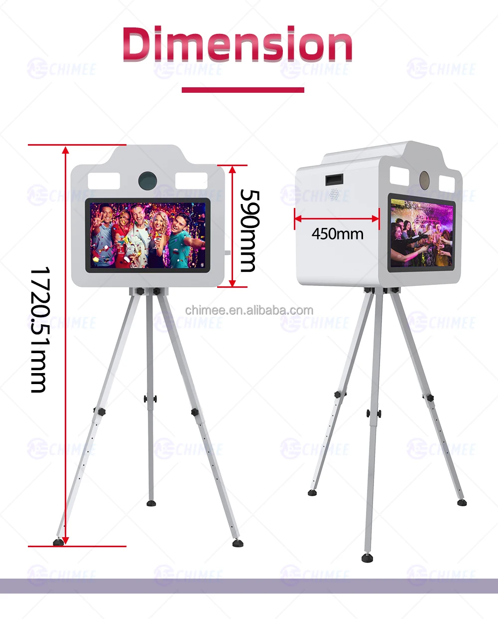 Elegant Photo Booth Box with 21.5" Touch Screen Monitor