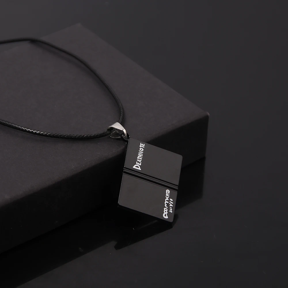 Classic Anime Death Note Necklace Rope Leather Choker Black Book ...