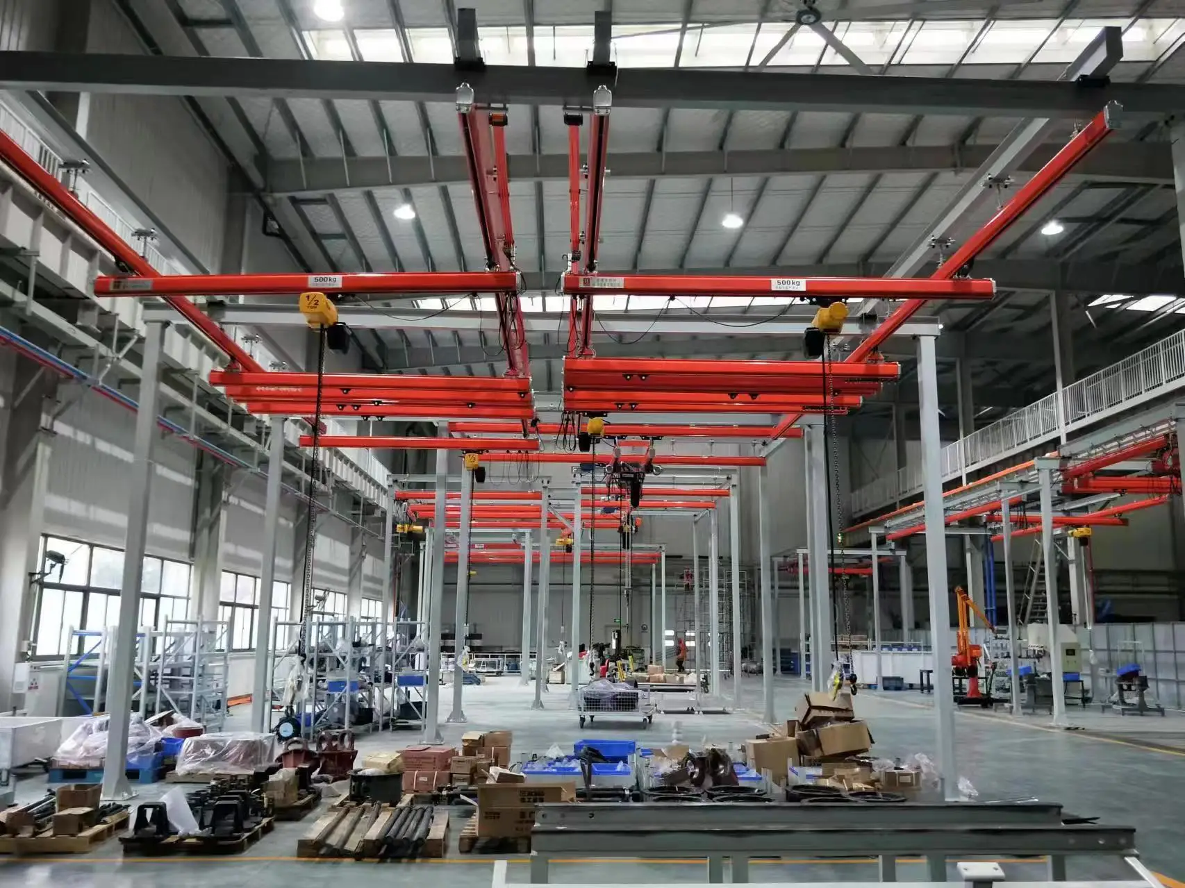 KBK Rail Double Girder 500 Kg 1 Ton 2 Ton Overhead Travelling Crane ...