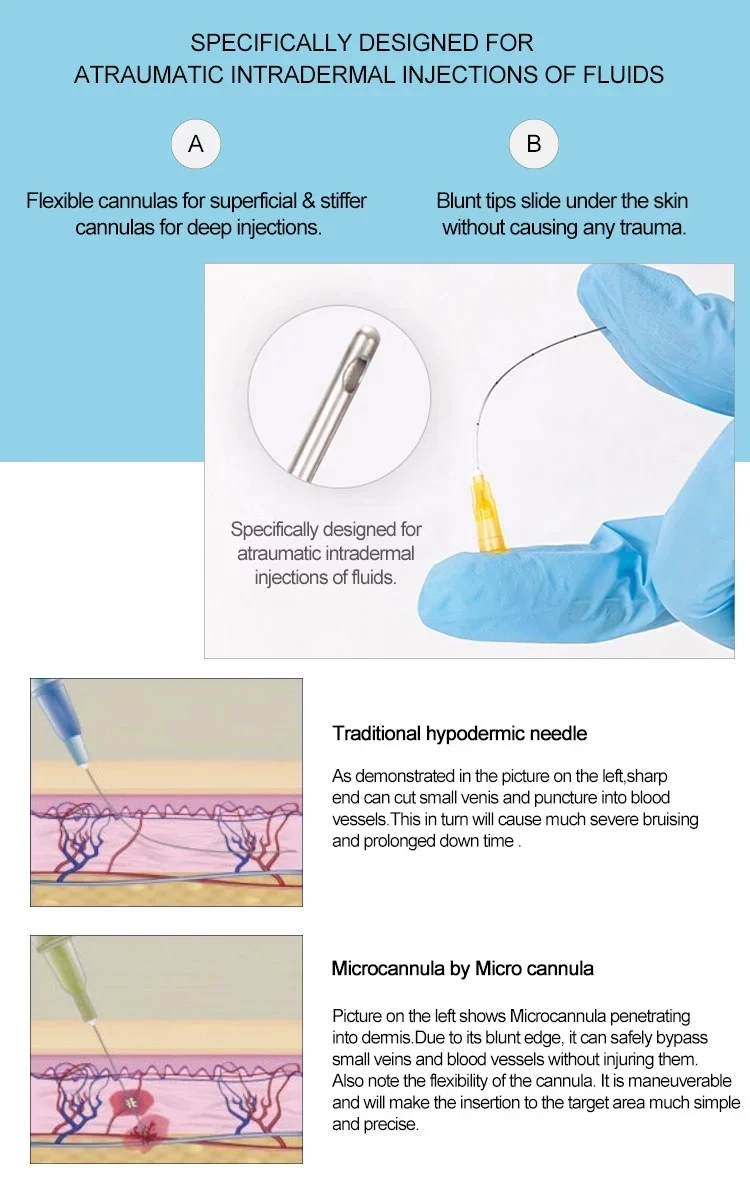 Blunt Needle Fine Micro Cannula 22g 50mm For Filler Injection - Buy ...