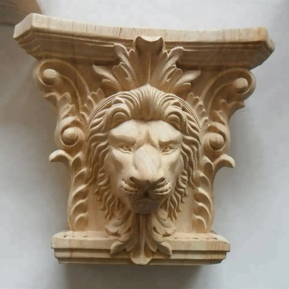 Lion Corbel - Decorative Animal Wood Corbels for Home