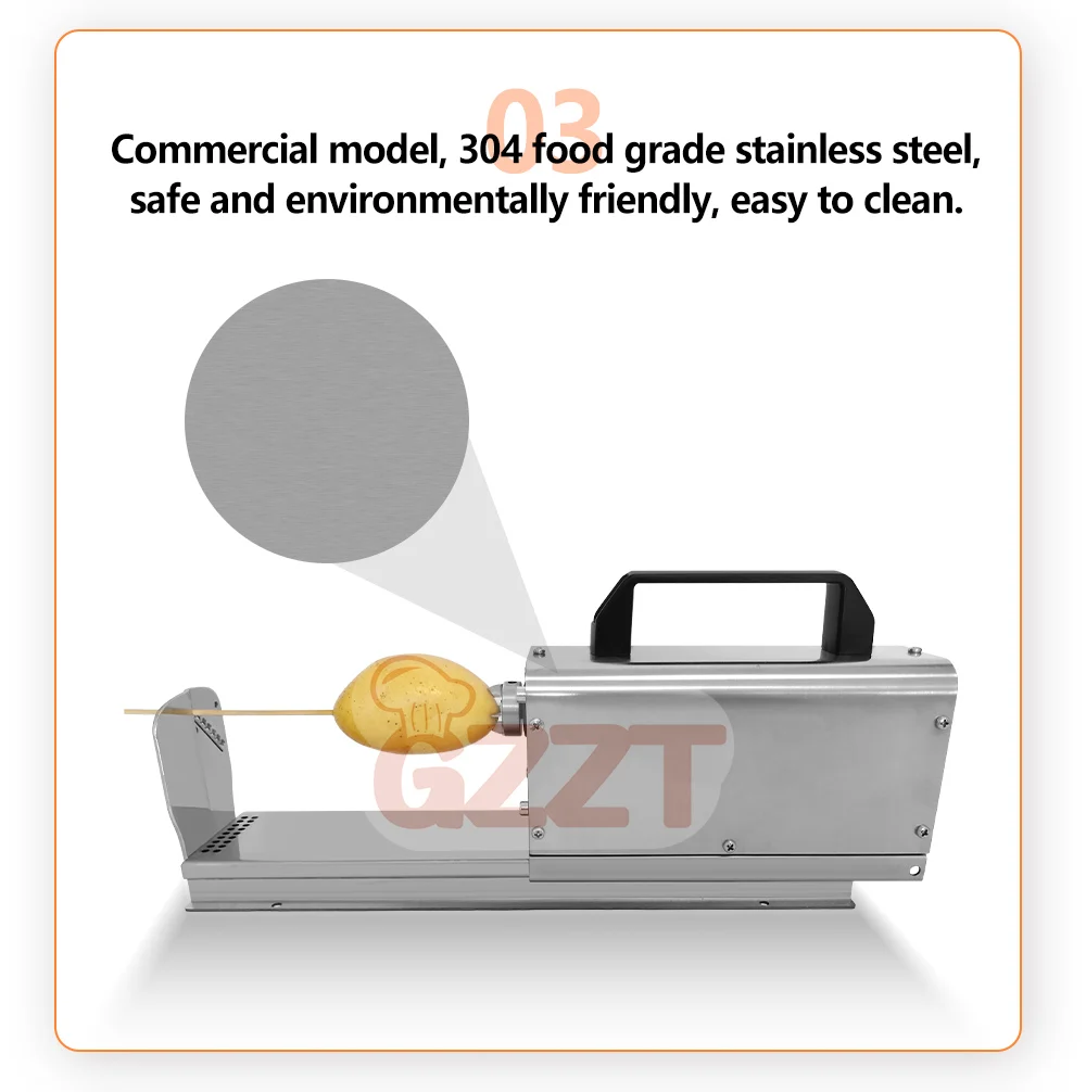 Electric 110V 220v Potato Twister Machine - Curly Fries Cutter