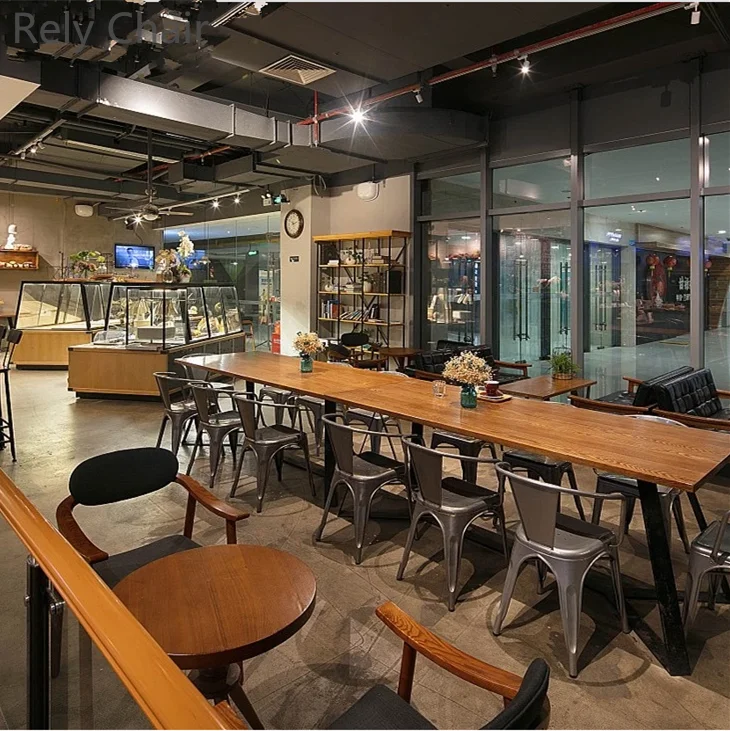 Cheap Cafe Restaurant Industrial Style Antique Dining Chairs