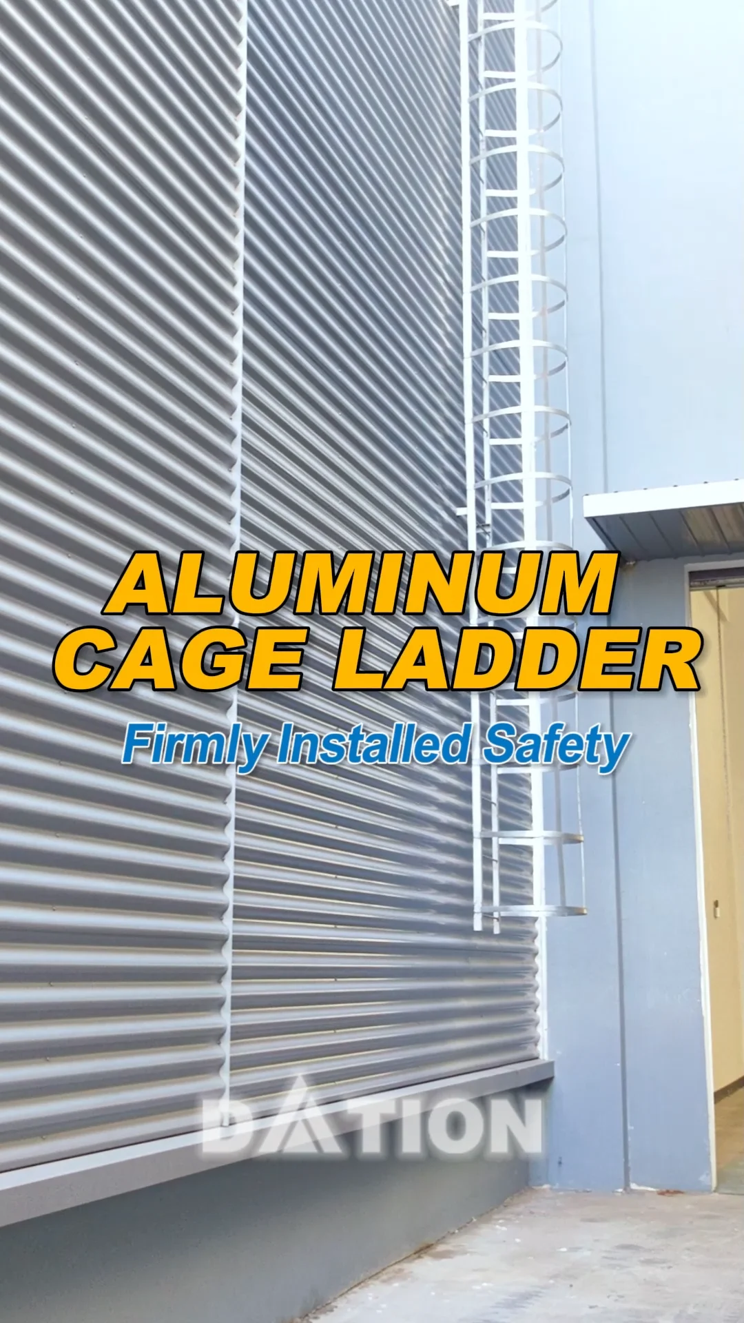Industrial Outdoor Vertical Cage Ladders Aluminum Material Safety Cat ...