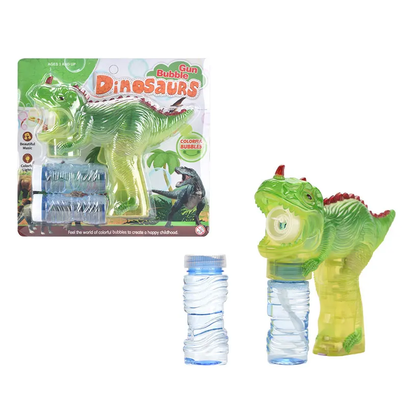 Transparent Light&sound Bubble Gun Electric Drive Bubble Wand Dinosaur ...