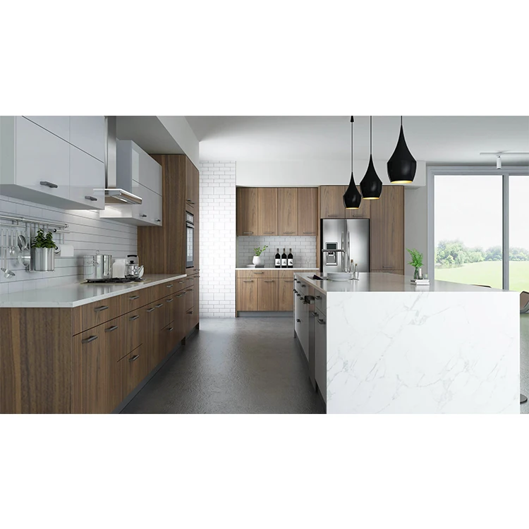 Modern Melamine Counter Top HPL PVC Kitchen Cabinets Unit Luxury ...
