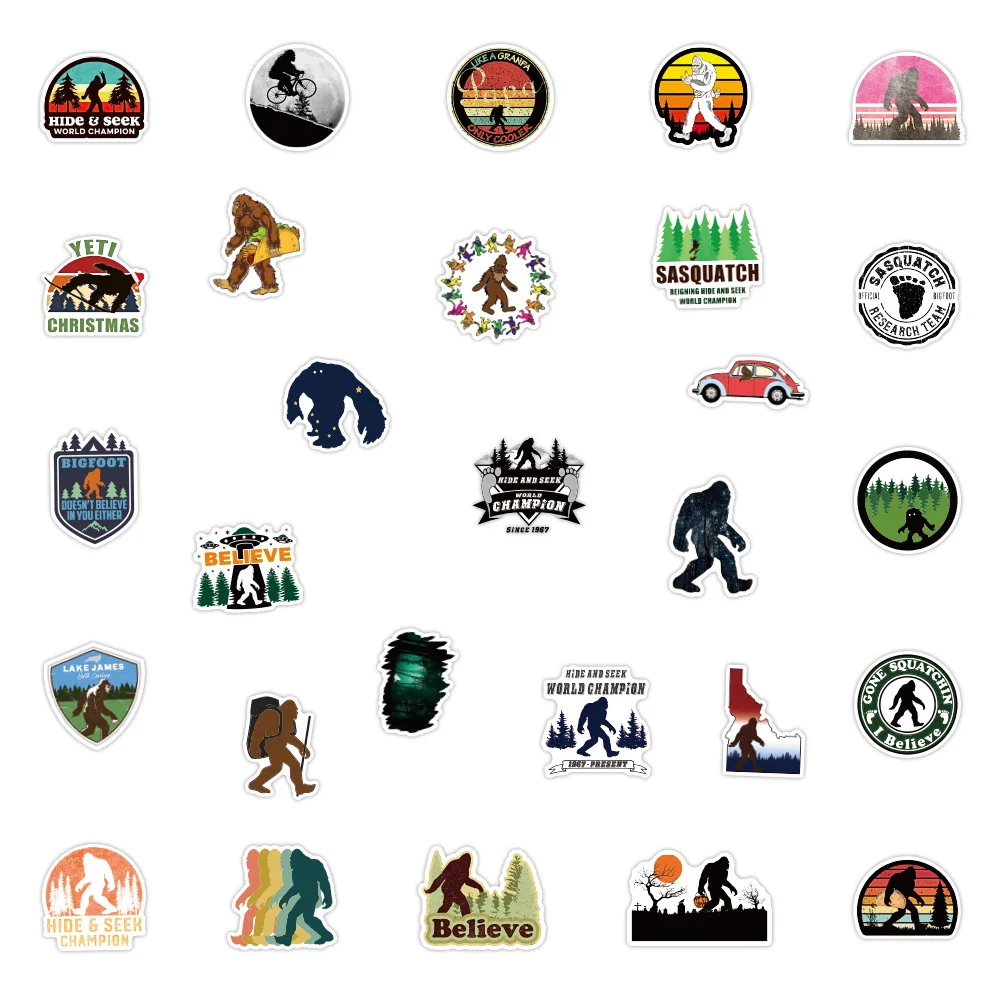 Cartoon Sasquatch Graffiti Stickers - Waterproof & Durable