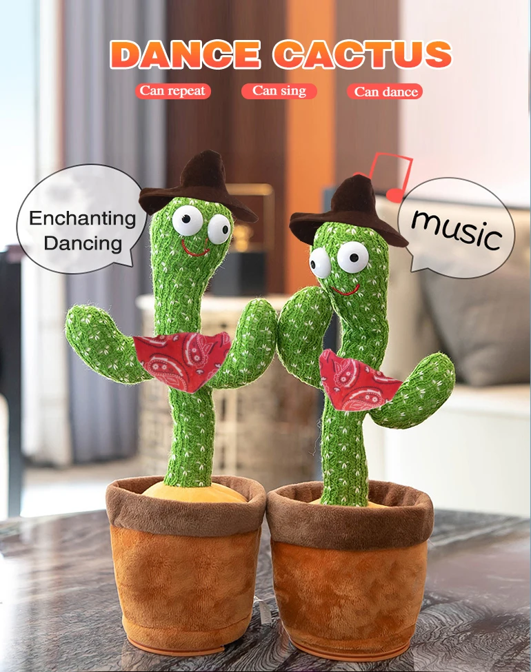 Funny Talk-Back Cactus Dancing Toy - Perfect for Kids