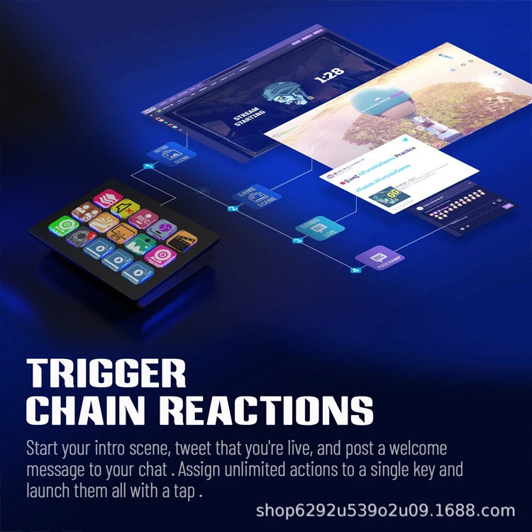 Visual Keyboard Lcd Display Keys Programmable Shortcut Keyboard Macro ...