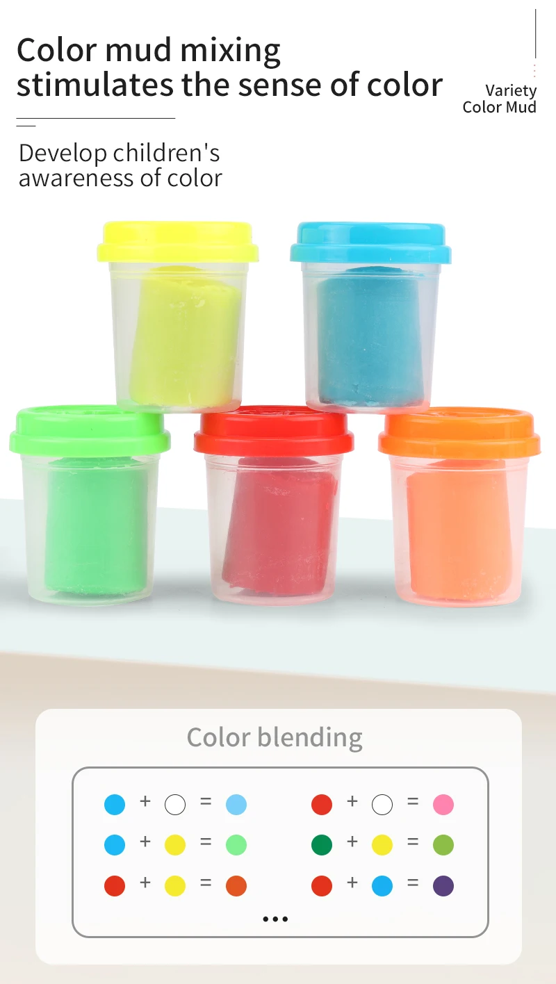 Leemook 5 Colors Kids Education Toy Dinosaur Ice-cream Play Dough ...