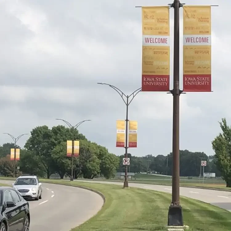 Street Lamp Advertising Display Flags Light Pole Flag and Banner ...