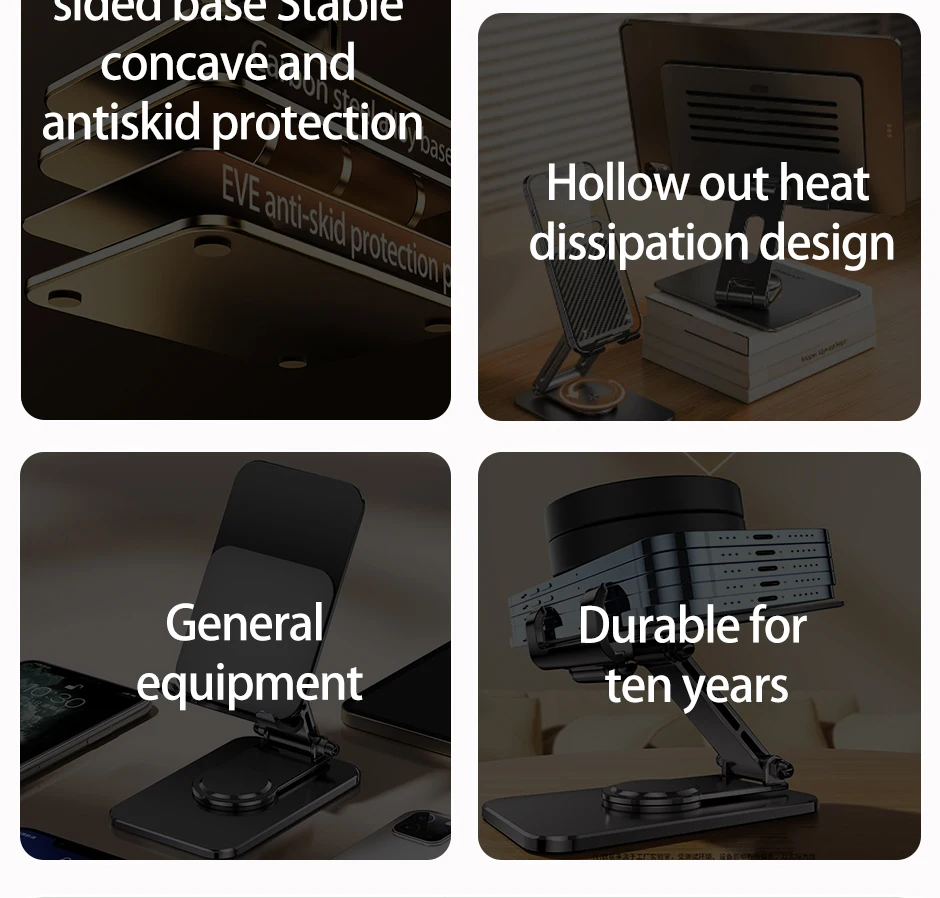 Adjustable Phone Holder Aluminium Rotatable 360 Degree Base Phone Stand ...