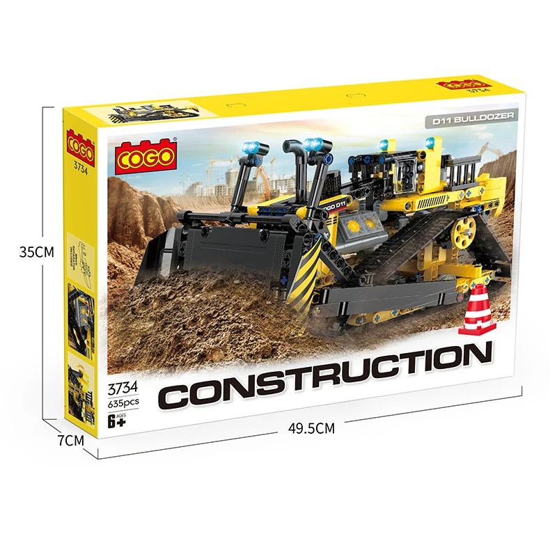 Cogo Kids Construction City Engineering Bulldozer Build Block ...
