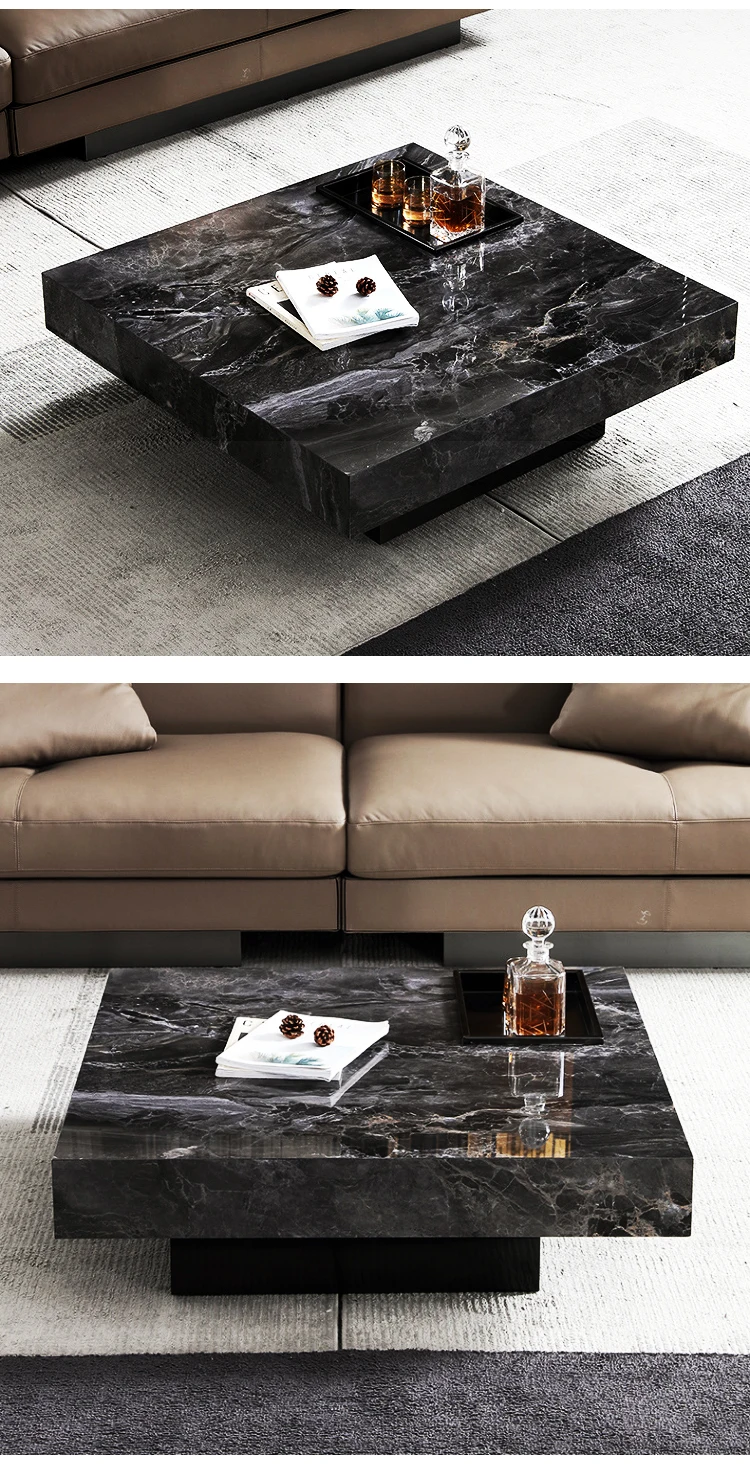 Luxury Marble Top Big Coffee Table - Modern Nordic Style