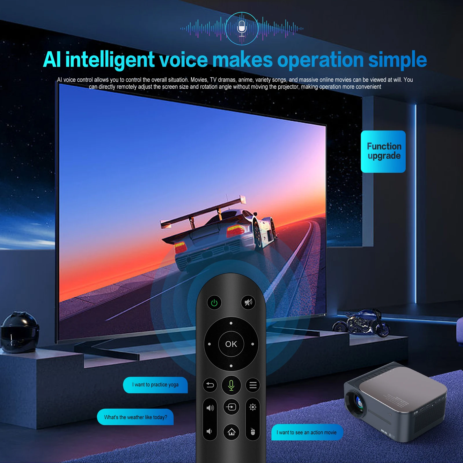 Projector 1080P HD M8 Smart LCD Cinema Projector Android 9