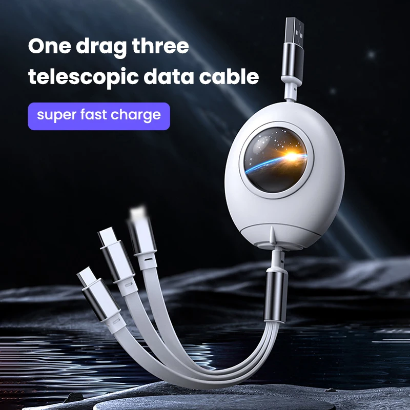 Universal 5a 3 In 1 Charge Usb C Phone Date Cables For Iphone 14 13 12 ...