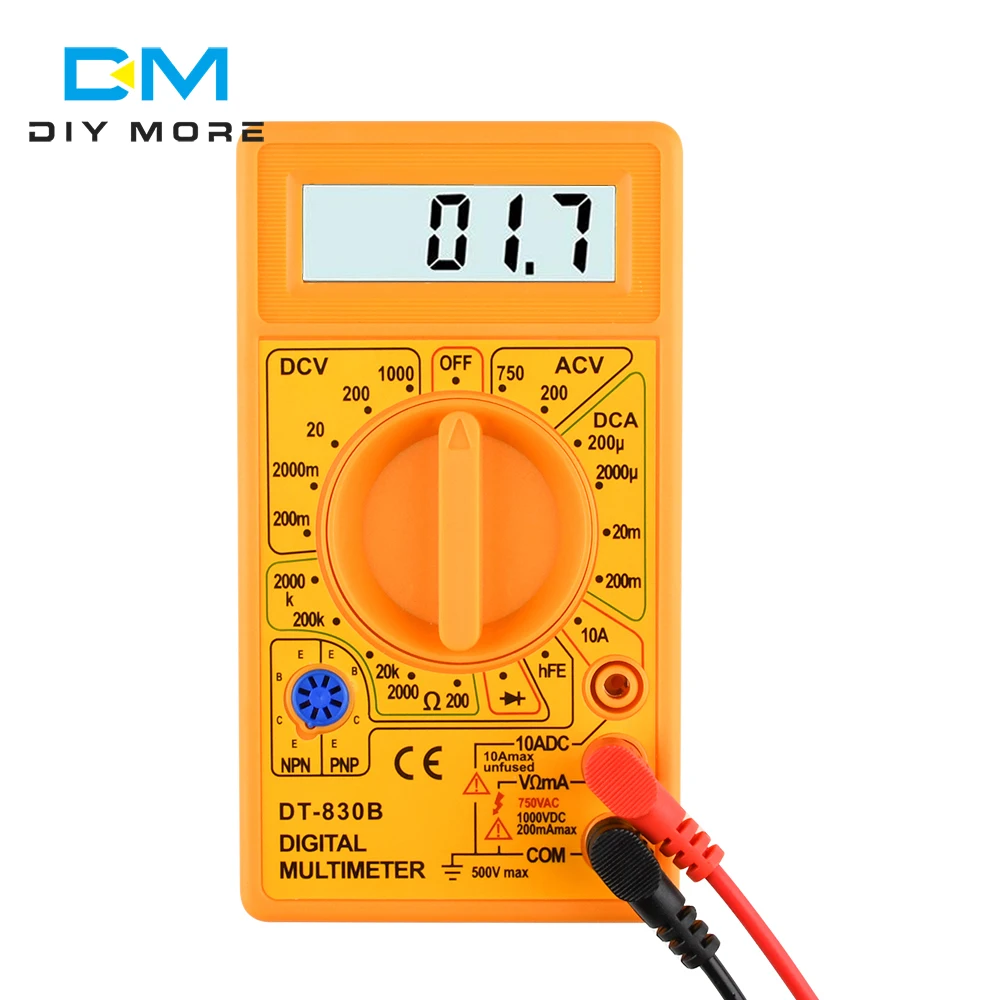 DT830B Digital Multi-Meter Mini Universal Handheld Multi-Meter ...